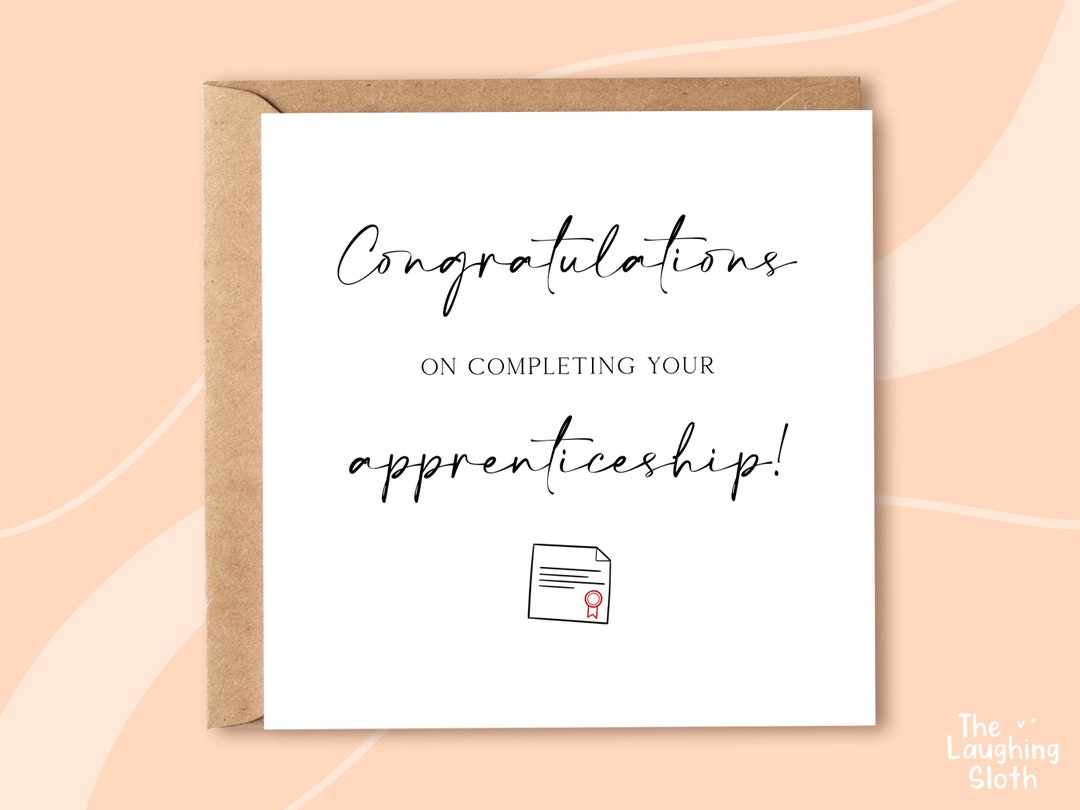 Congratulations on Your Apprenticeship Card, Apprenticeship Pass Card ...