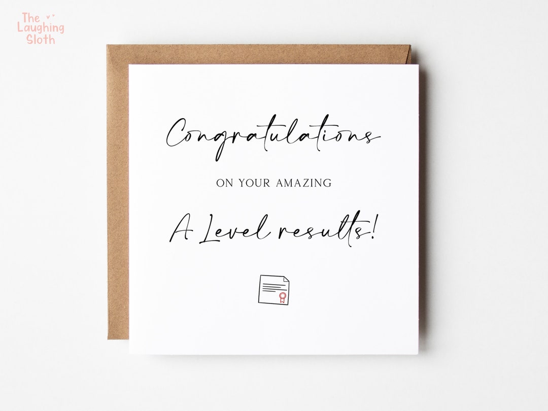Congratulations on Your A Level Results Card, Exam Pass Card ...