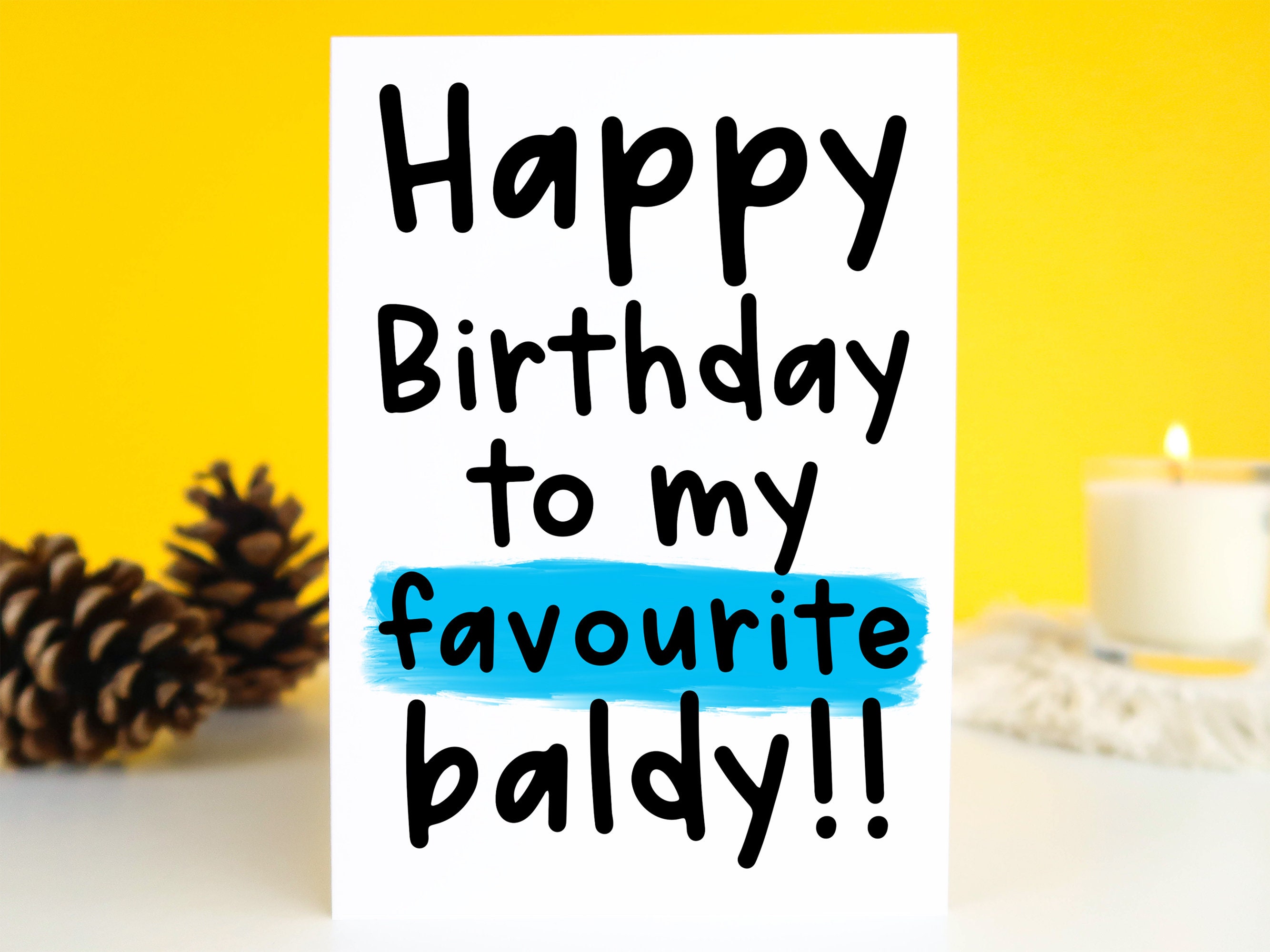 Bald Birthday Card Baldy Birthday Card Dad Bald Birthday - Etsy