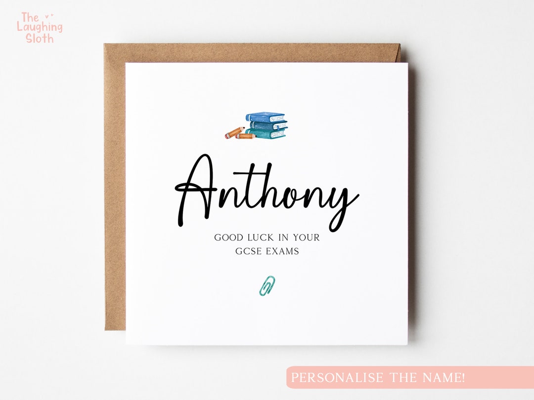 Personalised Good Luck GCSE Card, Personalised Good Luck Exam Card ...