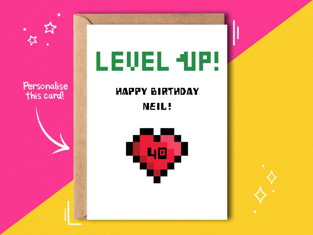 Personalised Level up Birthday Card Level up Birthday Card - Etsy
