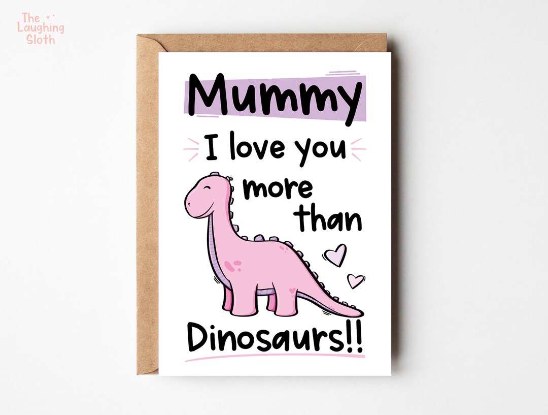 Mummy Dinosaur Card | Dinosaur Mother's Day | Cute Dinosaur Card ...