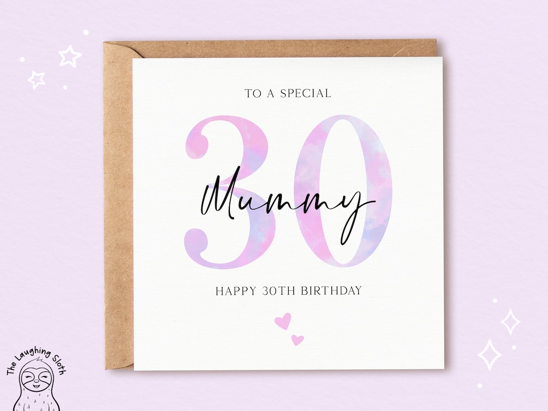 30th Birthday Card for Mummy Mummy 30th Birthday Card 30th - Etsy