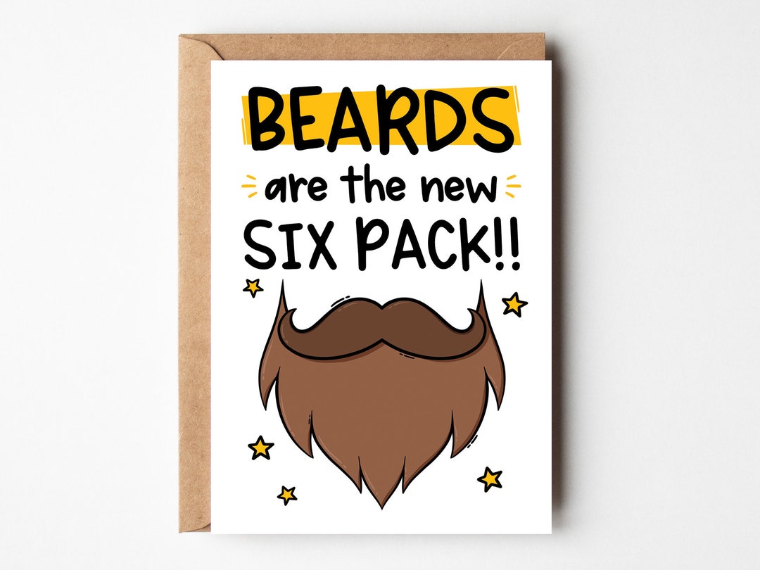 Funny Beard Birthday Card Hipster Birthday Six Pack Card - Etsy