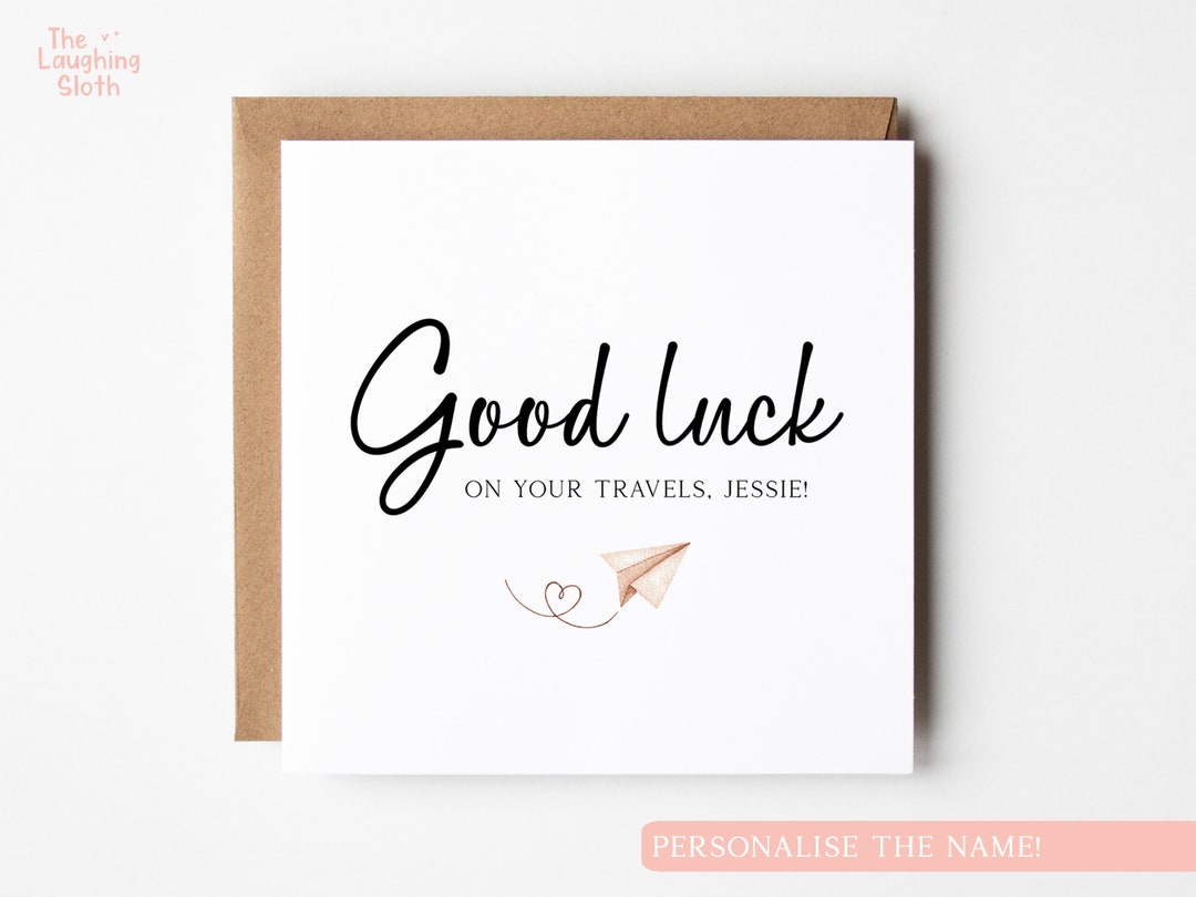 Personalised Travel Good Luck Card, Travel Good Luck Card, Good Luck on ...