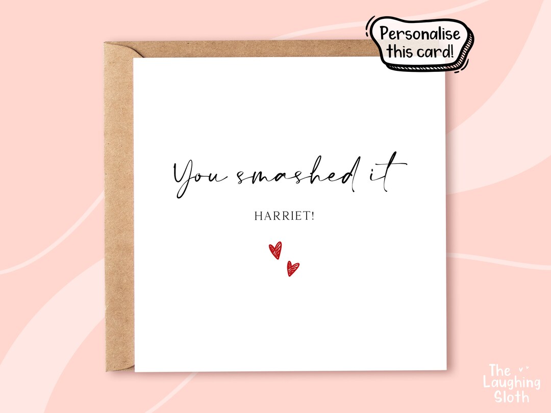 Personalised Congratulations You Smashed It Card, Exam Pass Card ...