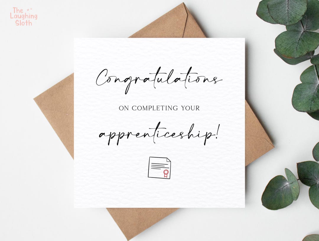 Congratulations on Your Apprenticeship Card, Apprenticeship Pass Card ...