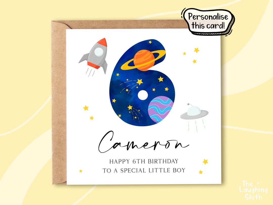 Personalised Little Boy 6th Birthday Card Special Little Boy - Etsy