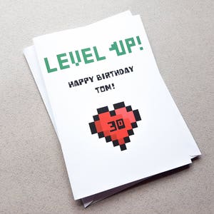 Personalised Level Up Birthday Card Level Up Gaming Card | Etsy