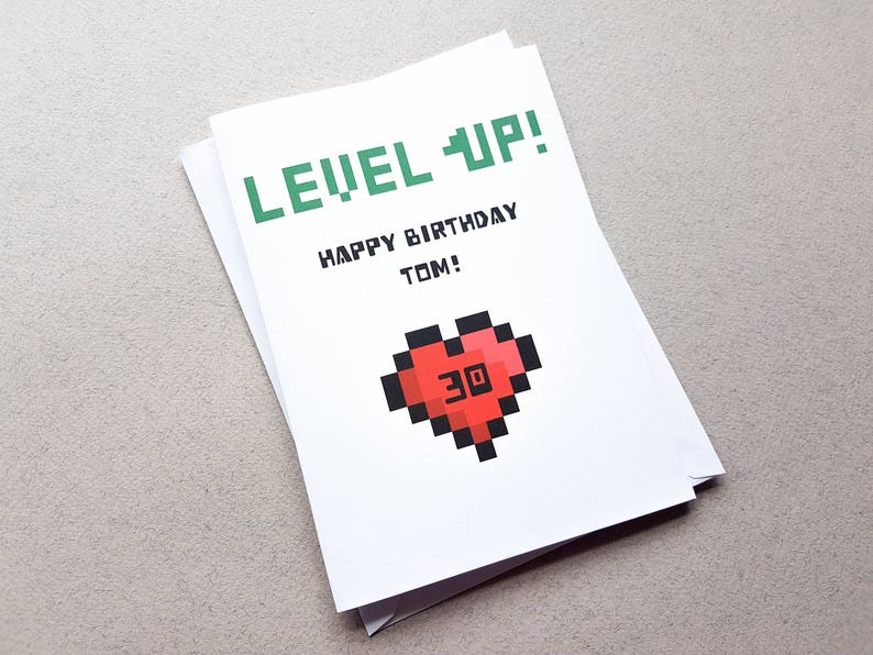 Personalised Level Up Birthday Card Level Up Gaming Card | Etsy