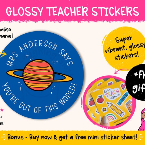 Teacher / Teaching Assistant / Personalised Well Done Stickers - Etsy