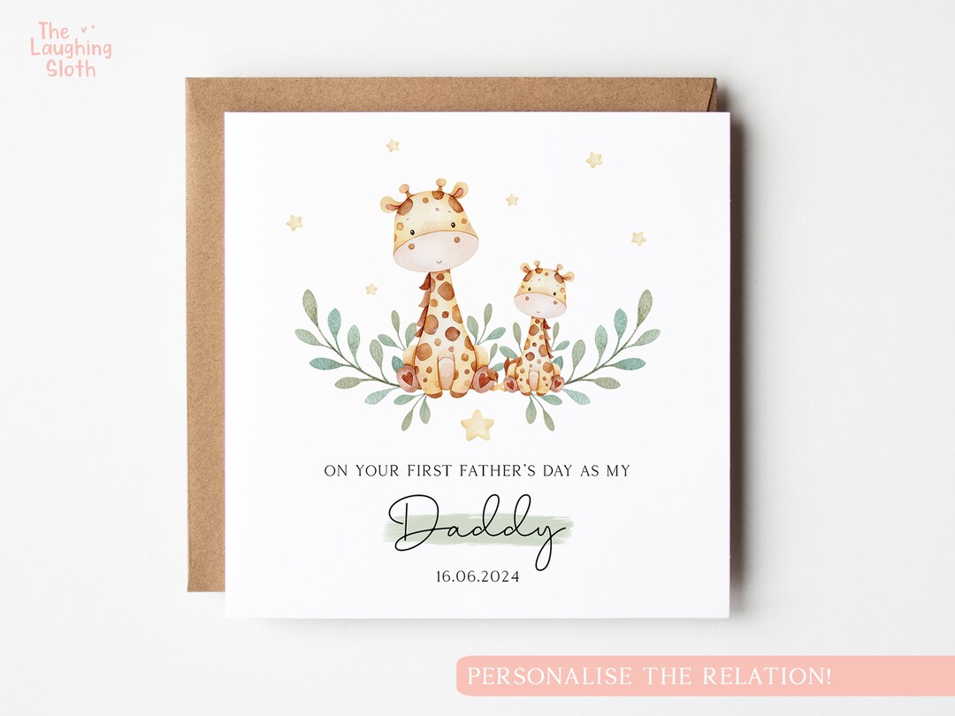 Daddy First Father's Day Card, Daddy and Me Card, Giraffe Fathers Day ...