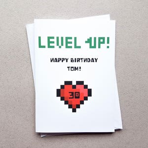 Personalised Level Up Birthday Card Level Up Gaming Card | Etsy