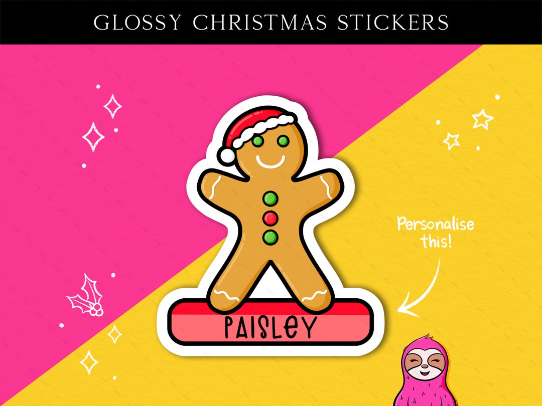 Personalised Gingerbread Man Stickers Childrens Xmas Gift - Etsy