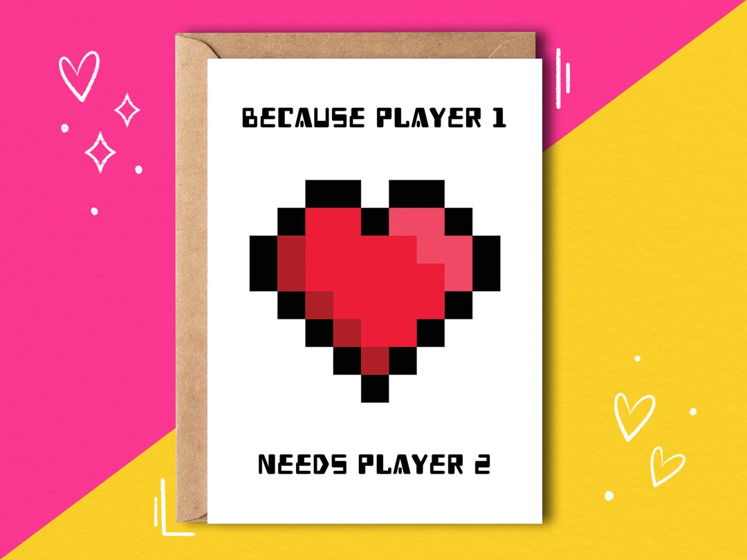 Player 1 and Player 2 Card Gamer Couple Card Anniversary - Etsy