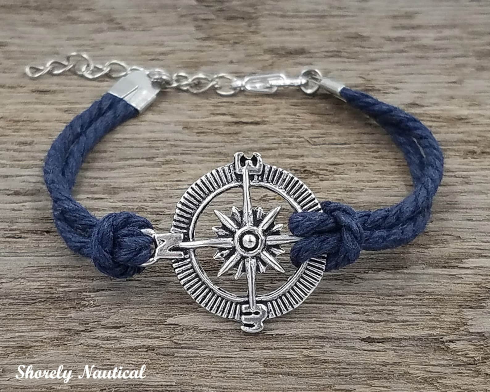 Adjustable Nautical Compass Rope Braceletcompass - Etsy