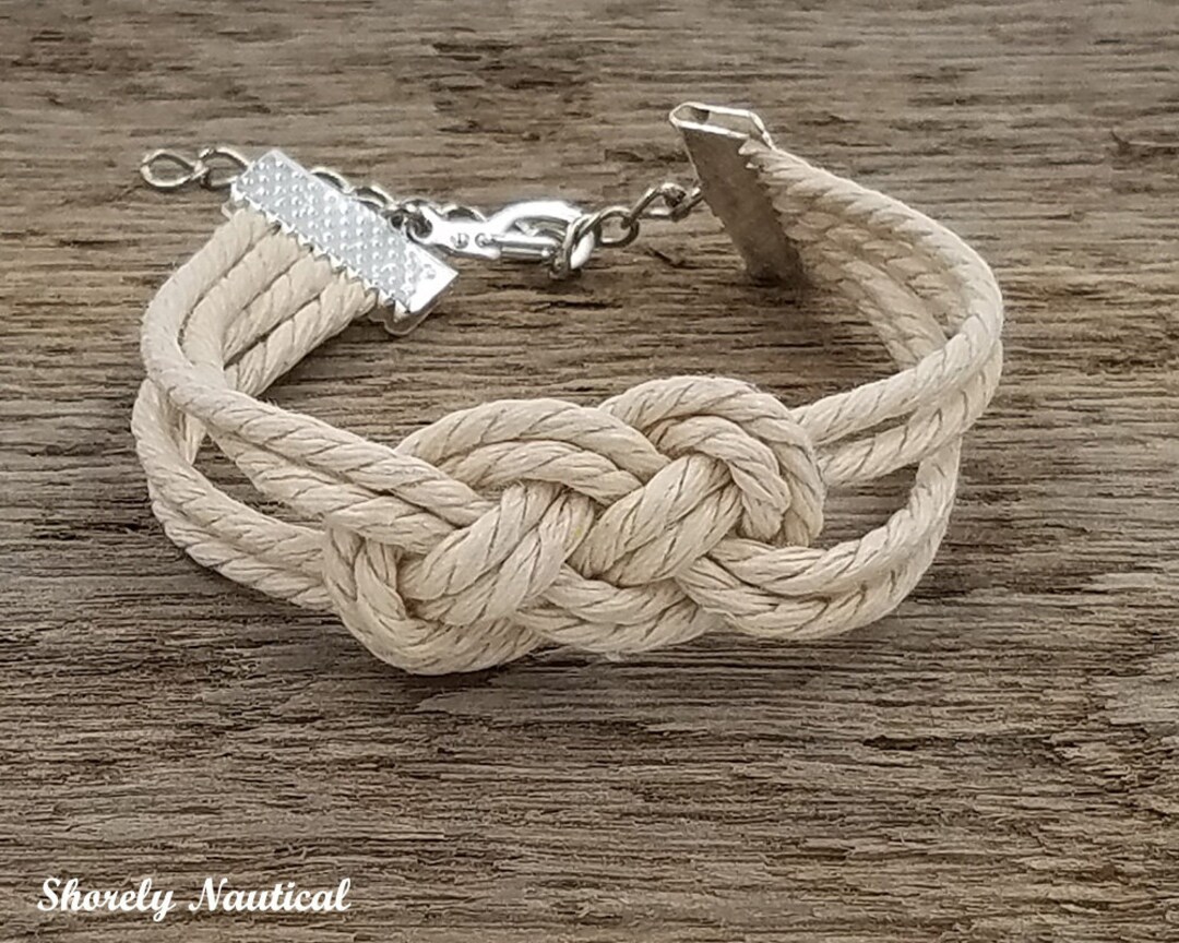 Adjustable Nautical Rope Bracelet, Infinity, Natural, Woman's Bracelet ...