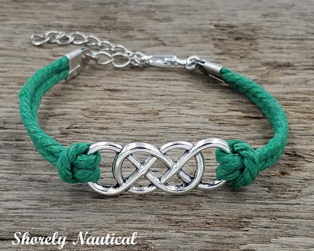 Adjustable Celtic Knot Rope Bracelet,celtic Charm,green,irish,st ...