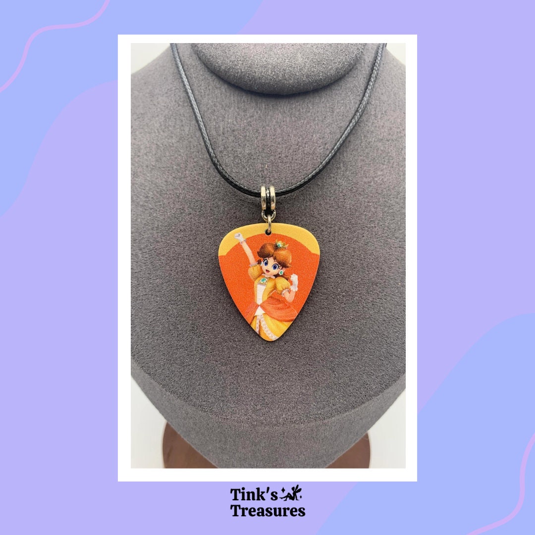 Princess Peach Guitar Pick Necklace - Etsy