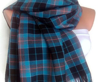 Red and Gray Blanket Scarf Plaid Scarf Holiday Fashion Scarf | Etsy