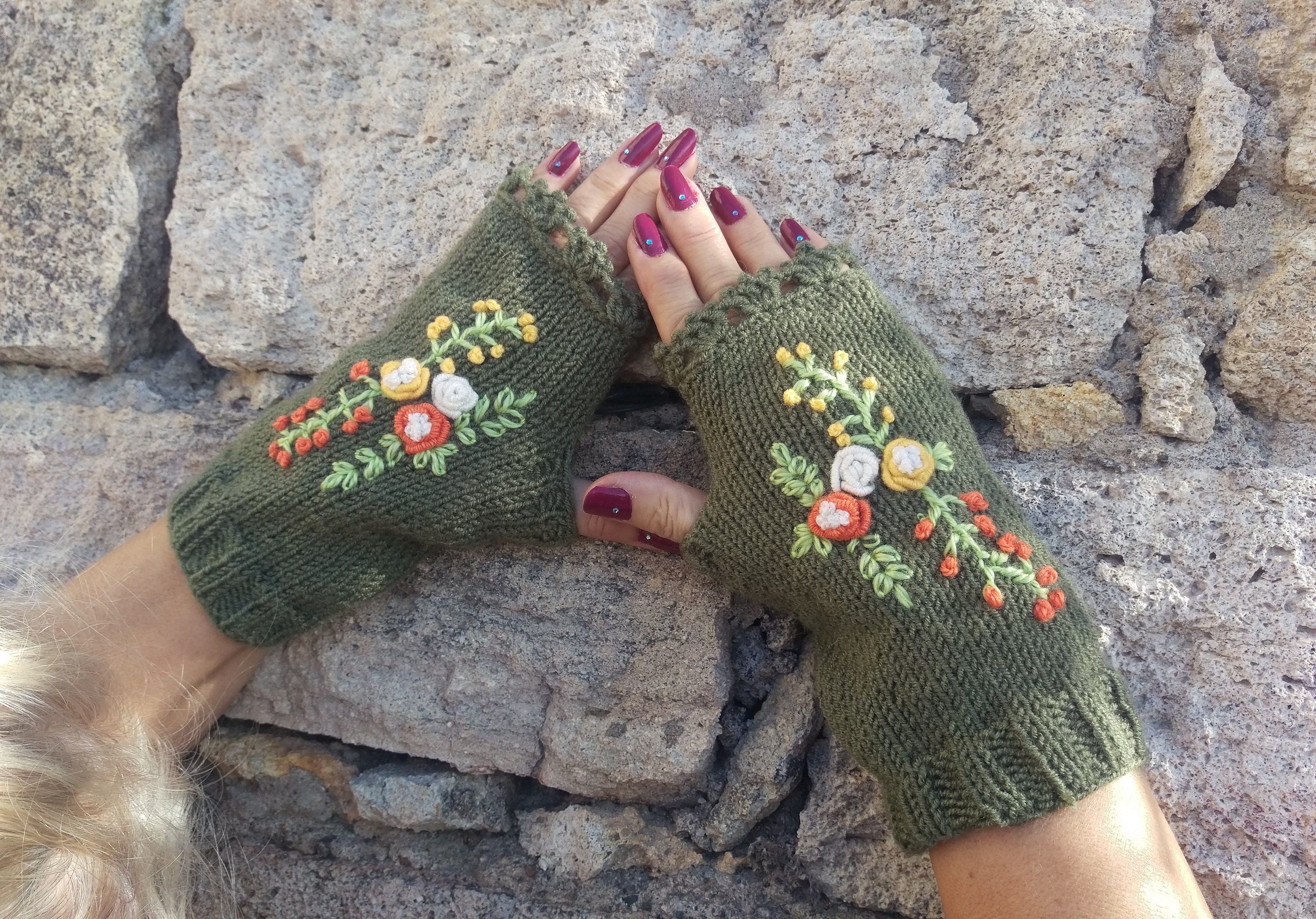 Knit Fingerless Gloves, Fingerless Mittens, Winter Accessories, Knit ...