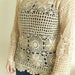 Crochet Beige Sweater, Beige Crochet Jacket, Crochet Sweater, Beige ...