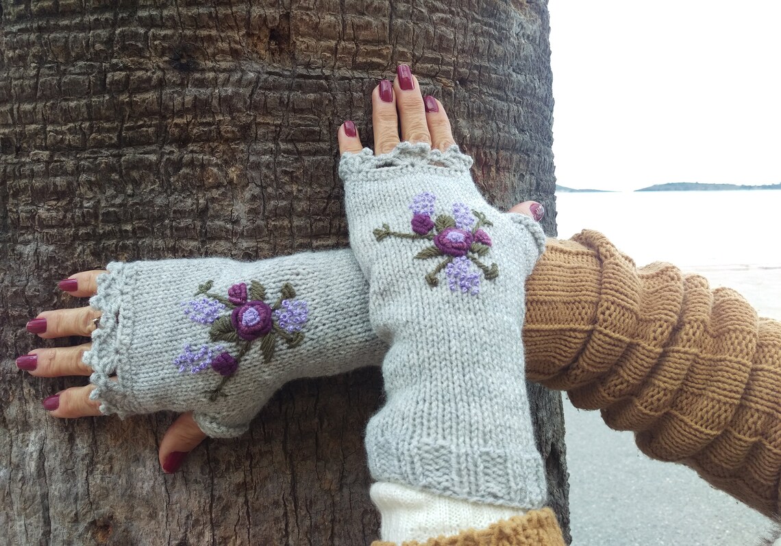 Knit Fingerless Gloves, Fingerless Mittens, Winter Accessories, Knit ...