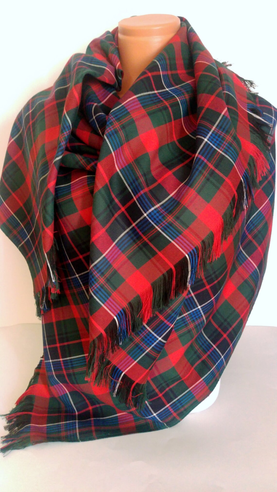 Red and Green Blanket Scarf Plaid Scarf Holiday Fashion Scarf Gift for ...