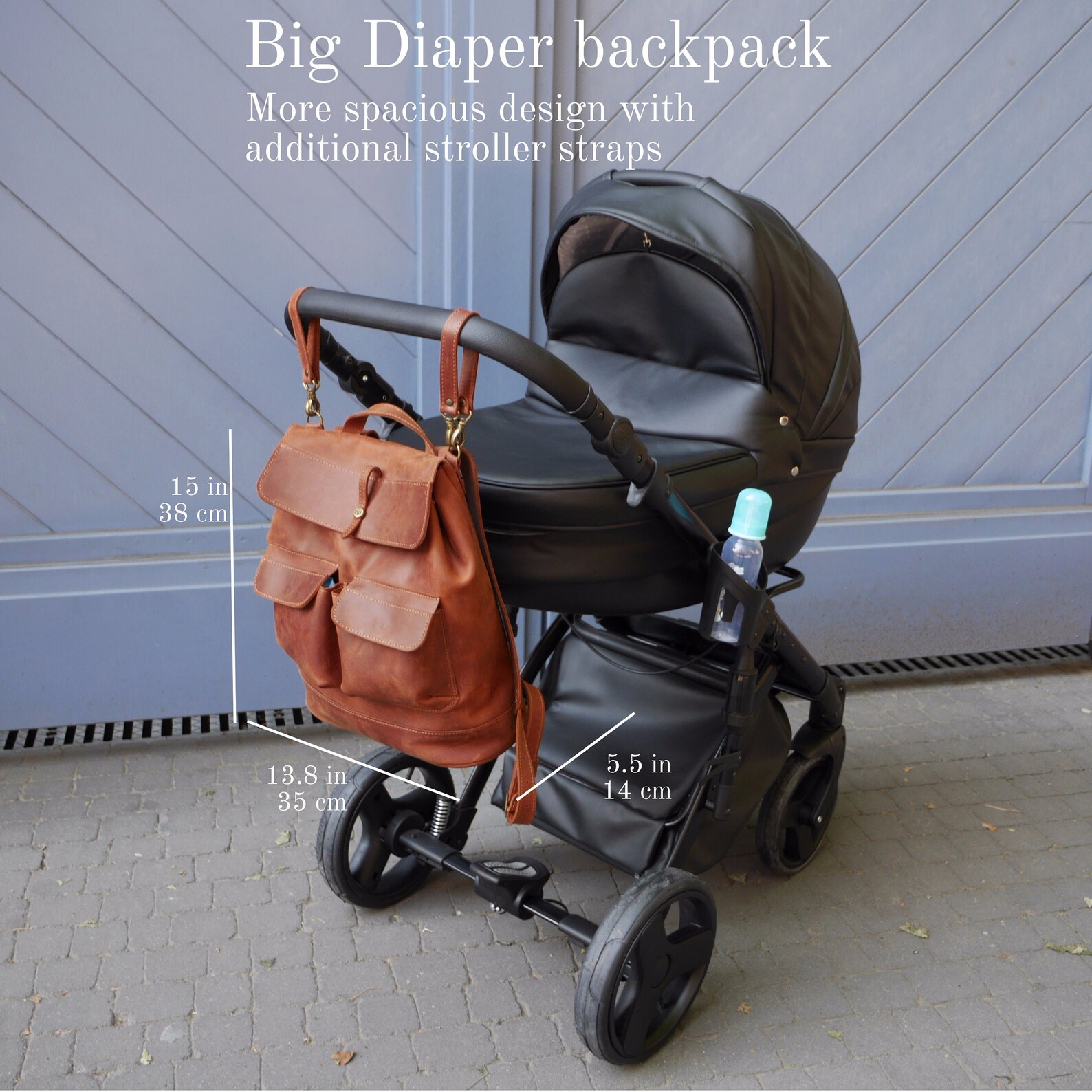 Handcrafted LEATHER Diaper BACKPACK in Cognac Brown Color / - Etsy