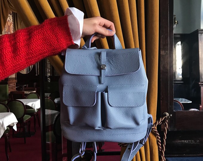 Small LEATHER BACKPACK / Baby Citi Backpack / Handcrafted Mini Leather ...