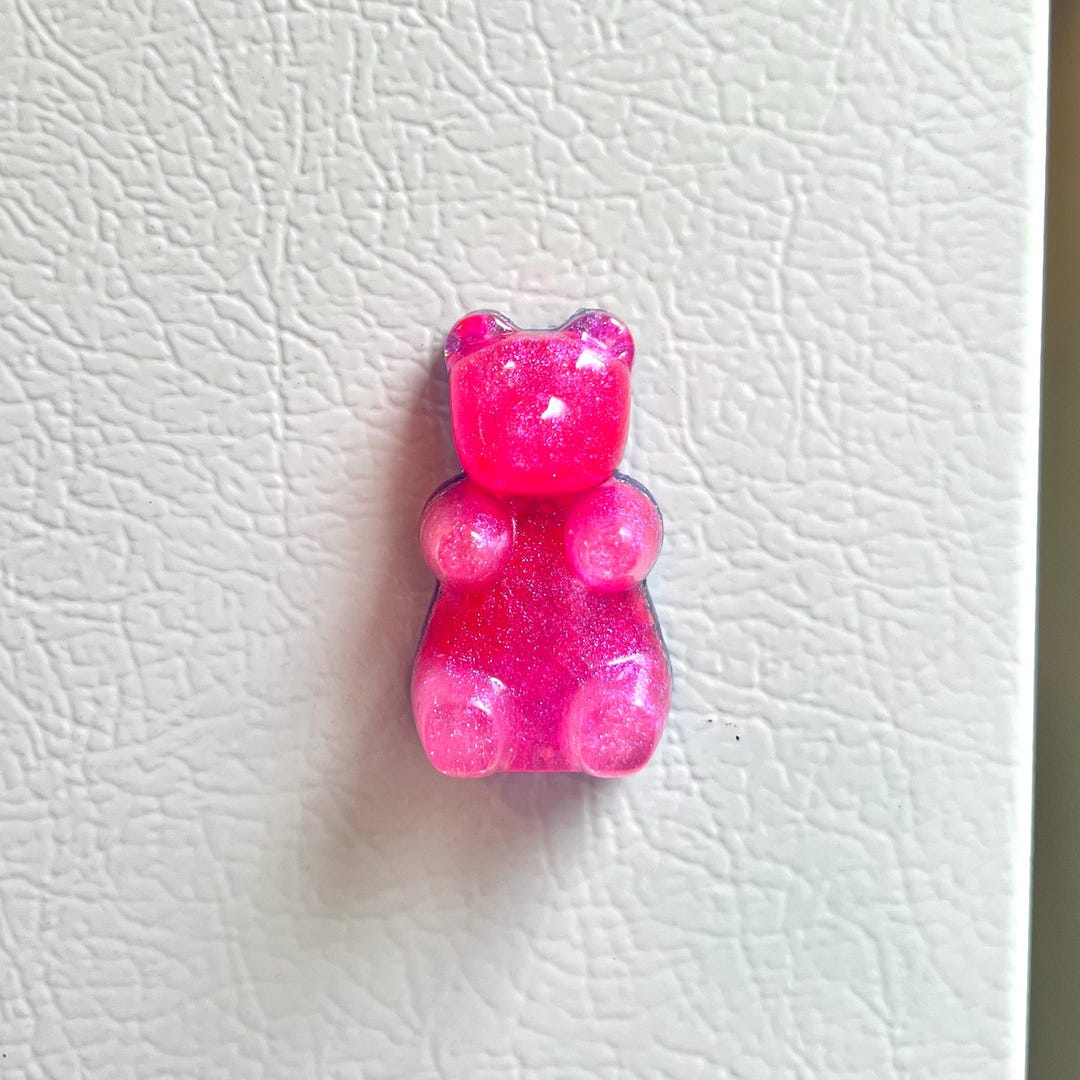 Jumbo Sparkly Pink Gummy Bear Candy Fridge Magnet Sweet & Cute Kitchen ...