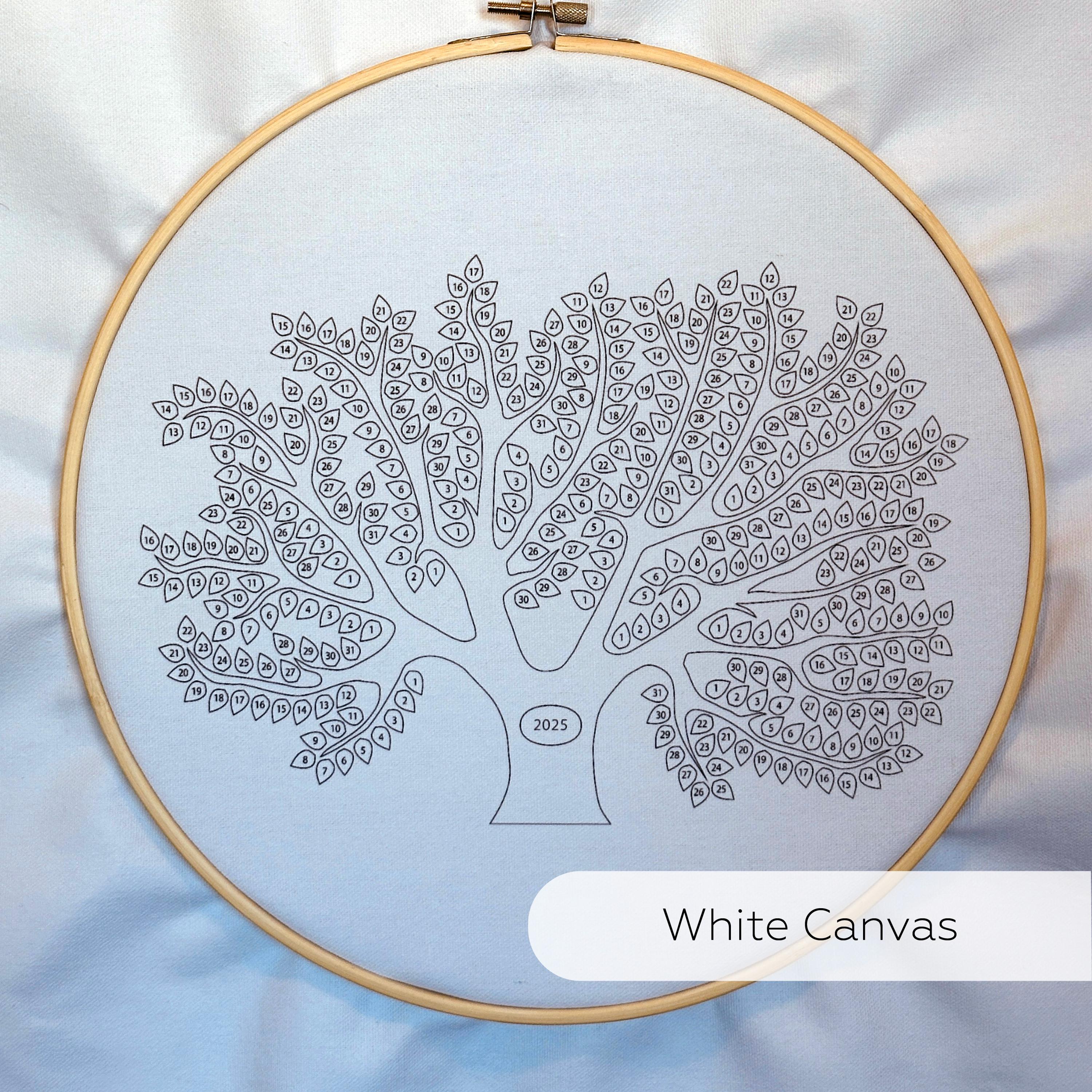 Temperature Tree Embroidery Pattern – Pre-printed Fabric Panel Hand ...