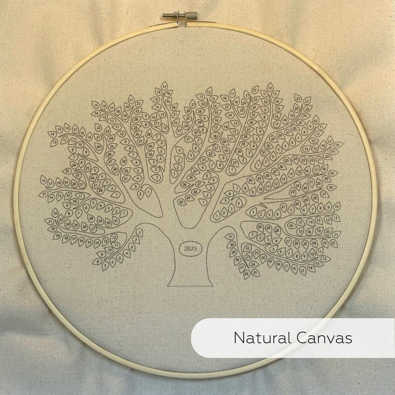 Temperature Tree Embroidery Pattern – Pre-printed Fabric Panel Hand ...