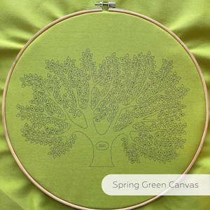 Temperature Tree Embroidery Pattern – Pre-printed Fabric Panel Hand ...