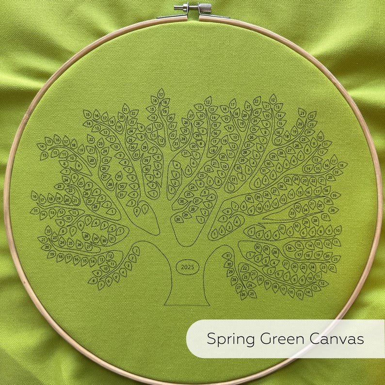 Temperature Tree Embroidery Pattern – Pre-printed Fabric Panel Hand ...