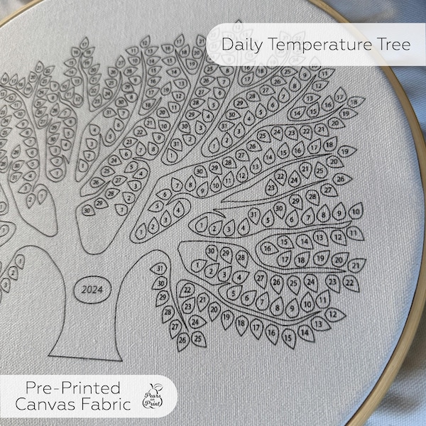 Temperature Tree Cross Stitch - Etsy