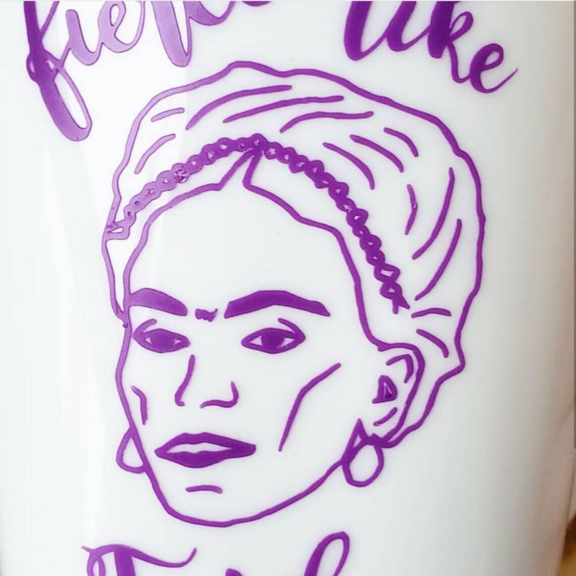 Customizable Fierce Like Frida Kahlo 13oz White Porcelain Soft Square ...