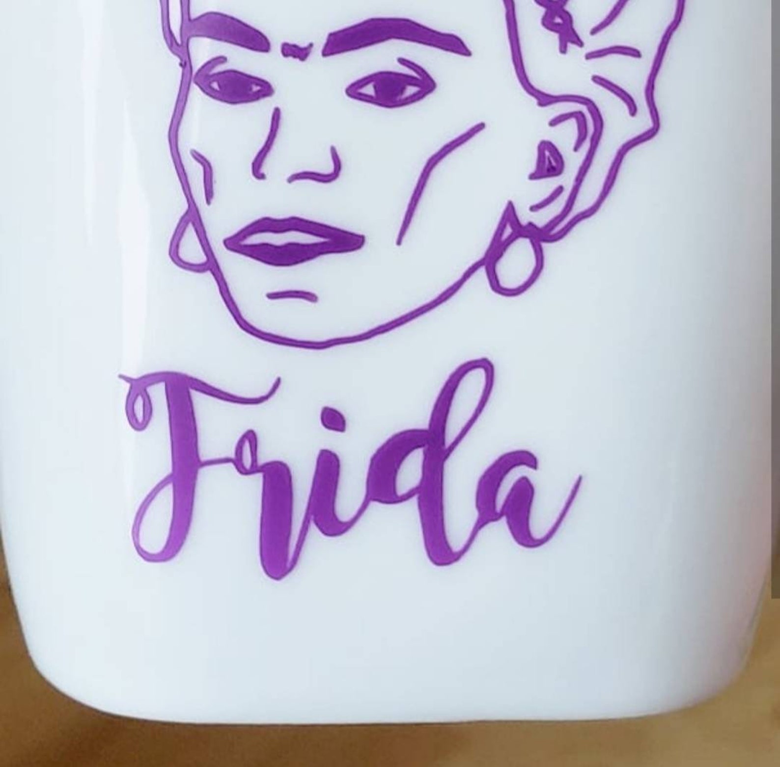 Customizable Fierce Like Frida Kahlo 13oz White Porcelain Soft Square ...