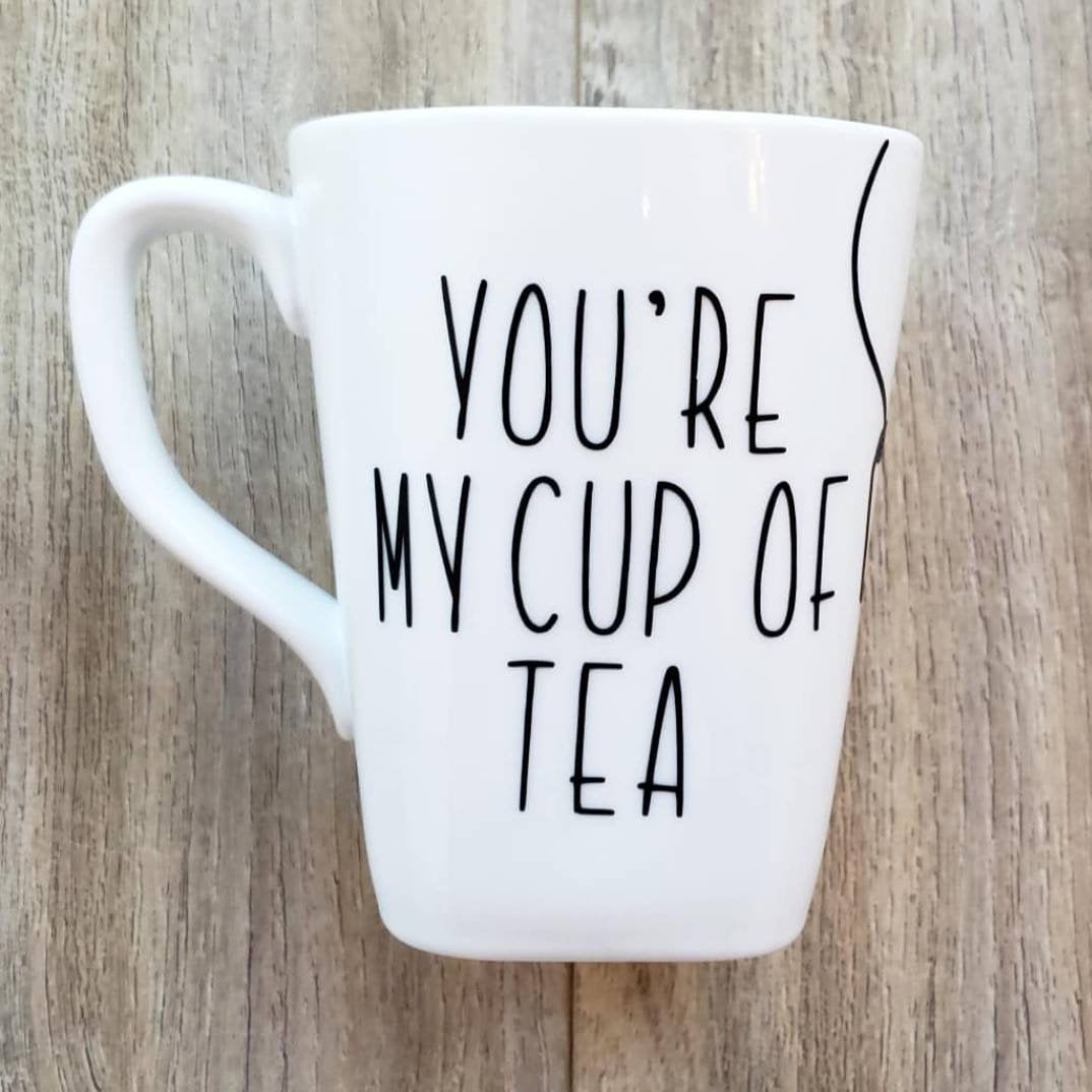 You're My Cup of Tea Soft Square Porcelain Mug - Black and White - Rae ...