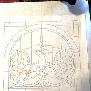 Victorian Cottage Window Stained Glass Pattern Original DIY PDF Digital ...