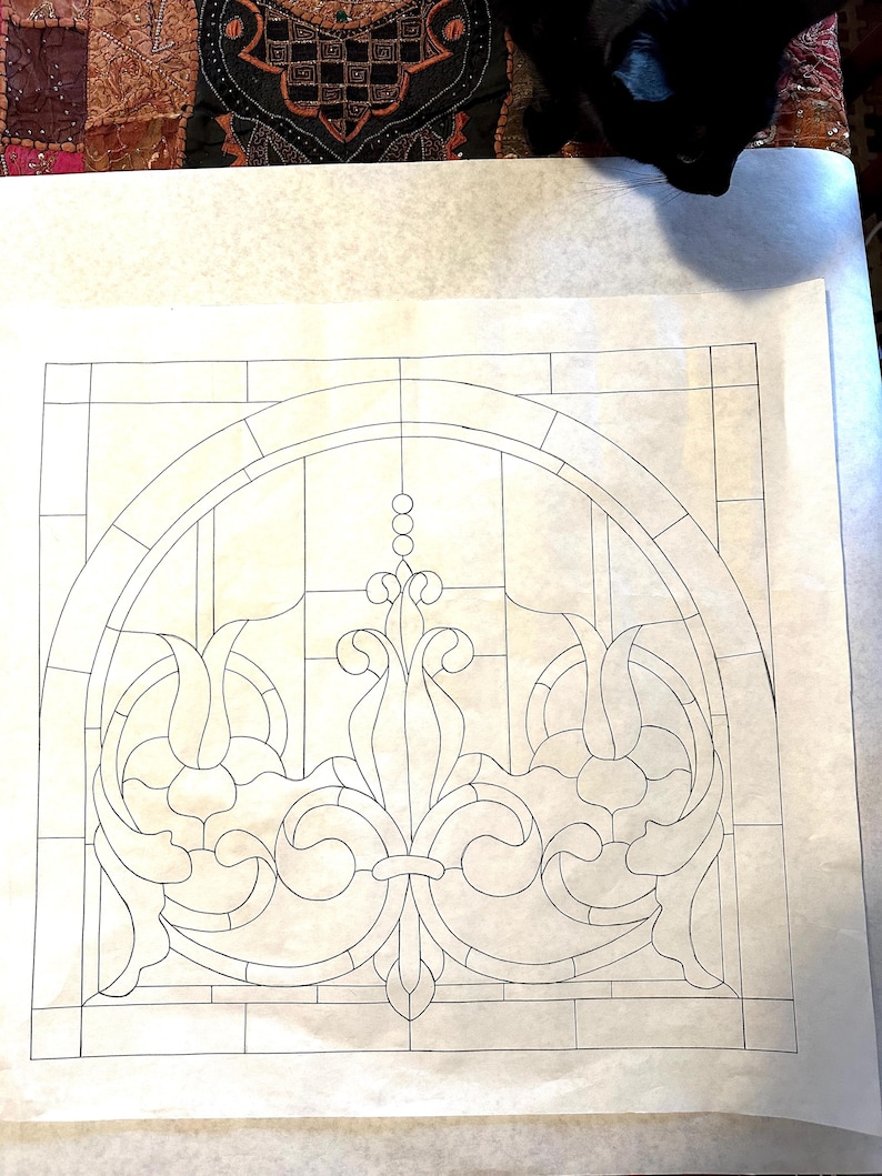 Victorian Cottage Window Stained Glass Pattern Original DIY PDF Digital ...