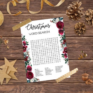 Christmas Word Search Game Printable Christmas Theme Games - Etsy