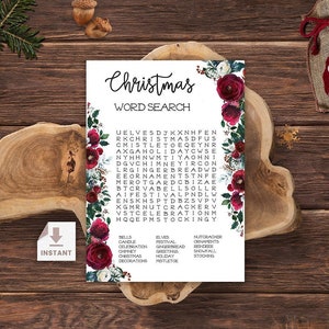 Christmas Word Search Game Printable Christmas Theme Games - Etsy