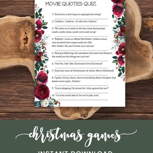 Christmas Movie Quote Quiz Game Printable W/ Answer Keys, Christmas ...