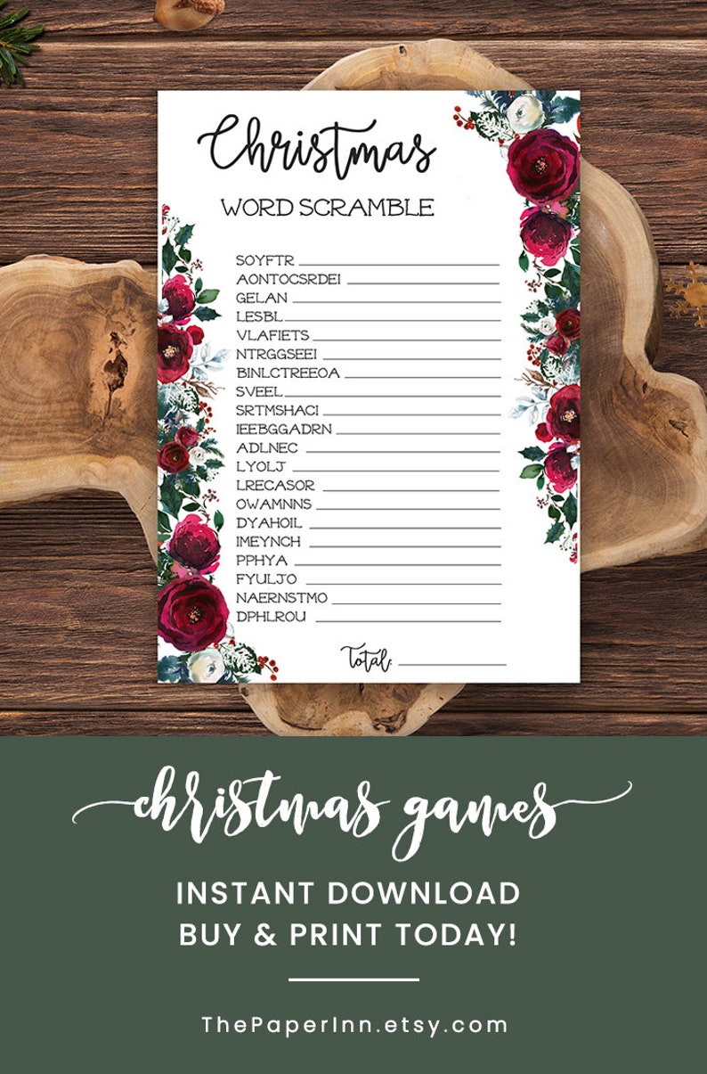 Christmas Word Scramble Game Printable W/ Answer Keys - Etsy