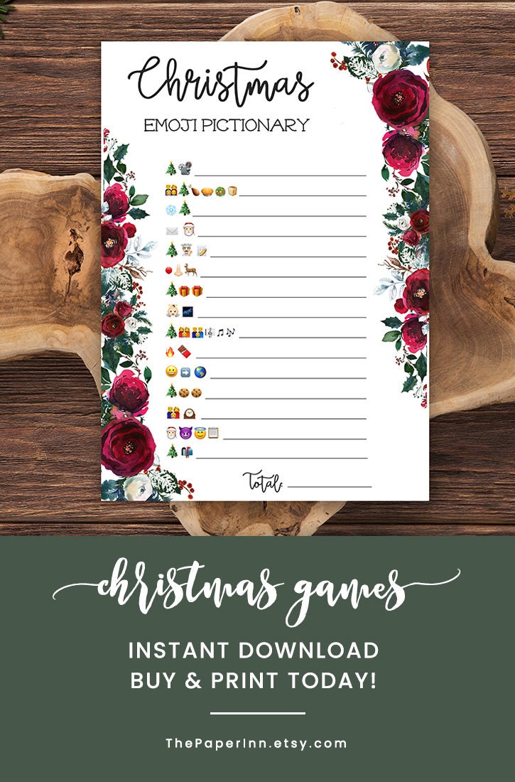 Christmas Emoji Pictionary Game Printable W/ Answer Keys, Christmas ...