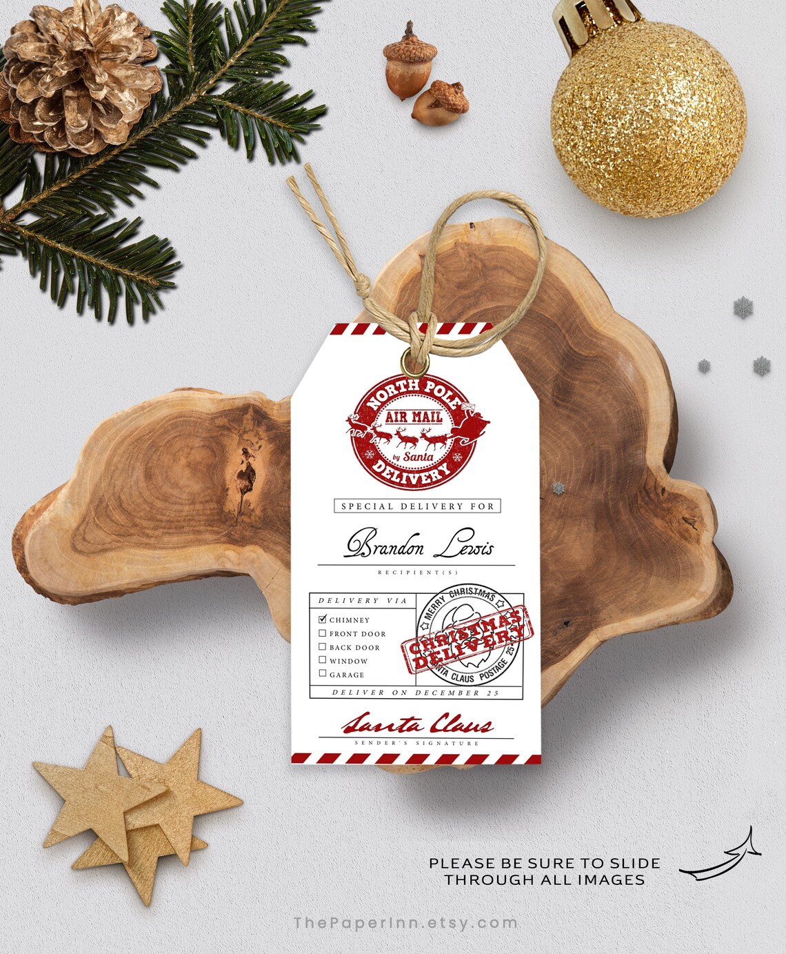 Editable Gift From Santa Gift Tag Printable Christmas Gift - Etsy