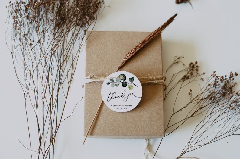 Editable Thank You Tag Template Printable Greenery Wedding | Etsy