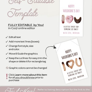 Editable Valentine Favor Tag Template, Printable Sweet Treat Tags Set ...