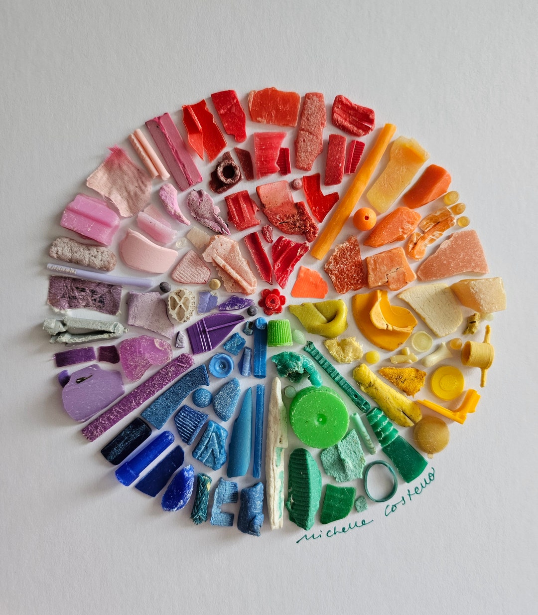 Beach Plastic Colour Wheel, Beach Clean Art, Recycle Beach Plastic Gift ...